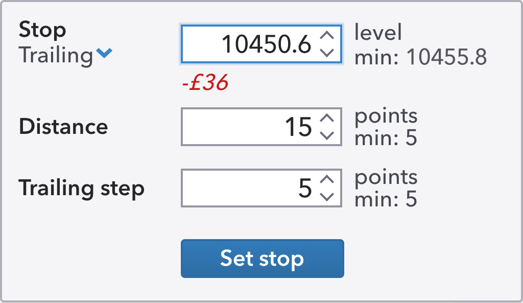 How do I add a trailing stop to an open position? - IG UK